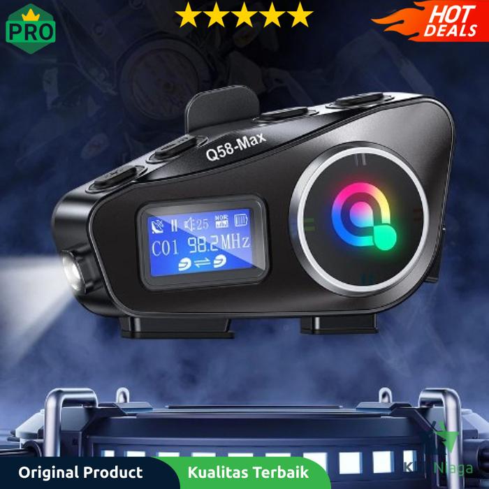 Promo 500 m Intercom Helm Bluetooth Headset Helmet Sepeda Motor LCD ...