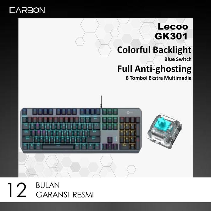 Promo Keyboard Gaming Mechanical Lecoo GK301 Blue Switch Anti-Ghosting ...