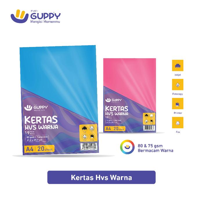 Jual Kertas HVS Warna Guppy A4 isi 20 Lembar - Red - Jakarta Barat ...