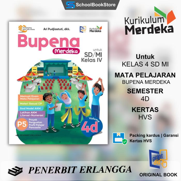 Jual Buku Paket BUPENA VOLUME Kelas 4 D 4D SD Kurikulum Merdeka Erlangga - Kota Depok ...