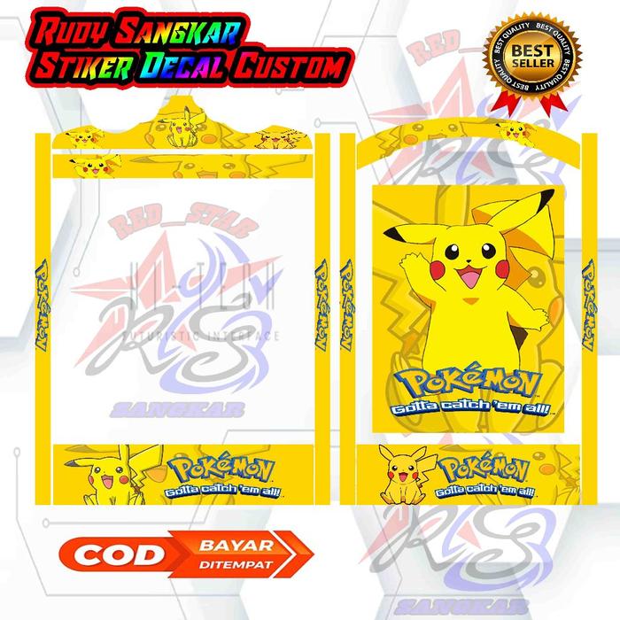 Jual STIKER DECAL PIKACHU POKEMON KUNING STIKER DECAL KANDANG BURUNG ...