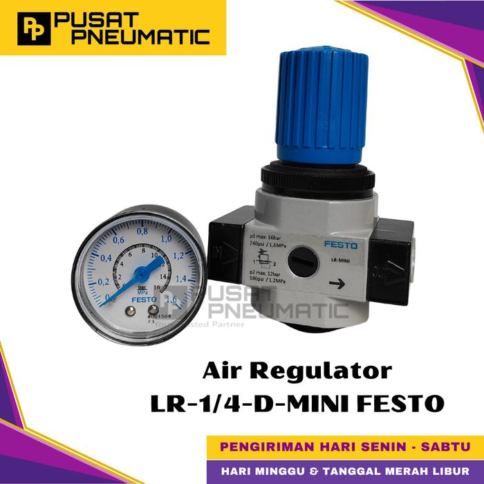 Jual LR-1/4-D-MINI Pneumatic Air Pressure Regulator Festo Pengatur ...