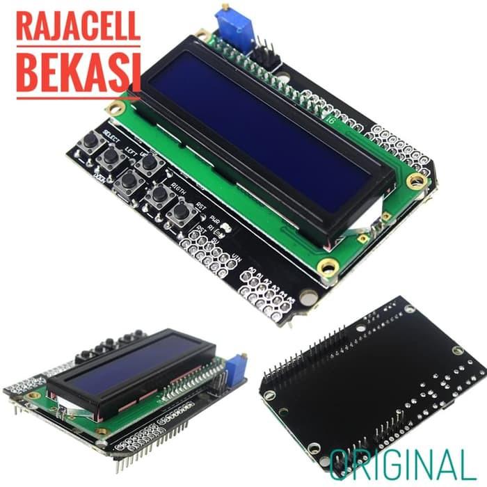 Jual LCD Keypad Shield Arduino Uno Mega 1602 Blue Kualitas No.1 ...