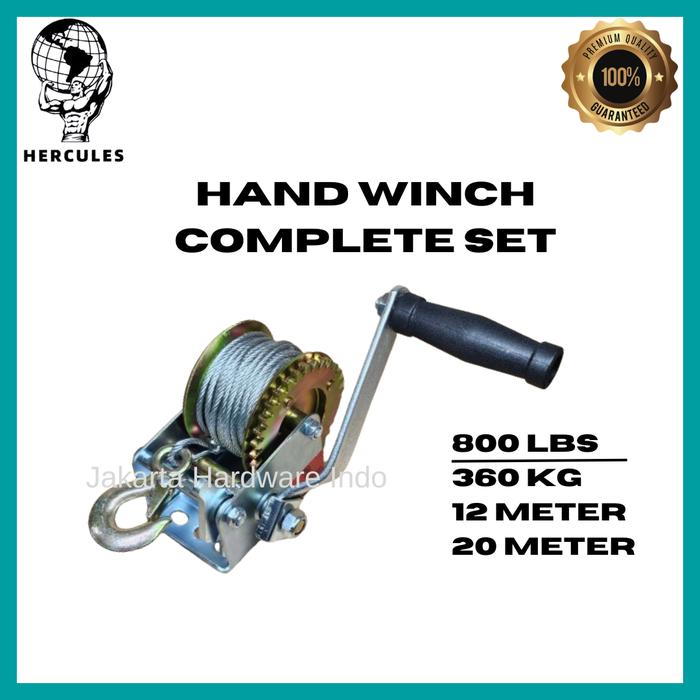 Jual Hand Winch / Boat Winch / Katrol Manual 800lbs 360Kg Hercules - 20 ...