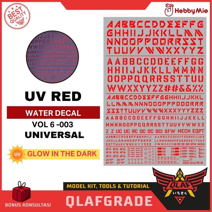 Jual Water Decal VOL 6 - 003 UV RED Hobby mio - High Res. Water Slide ...