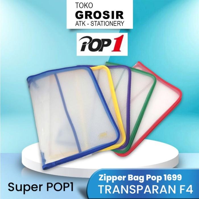 Jual ZIPPER BAG POP 1699 TRANSPARAN F4 / MAP PLASTIK RESLETING ...