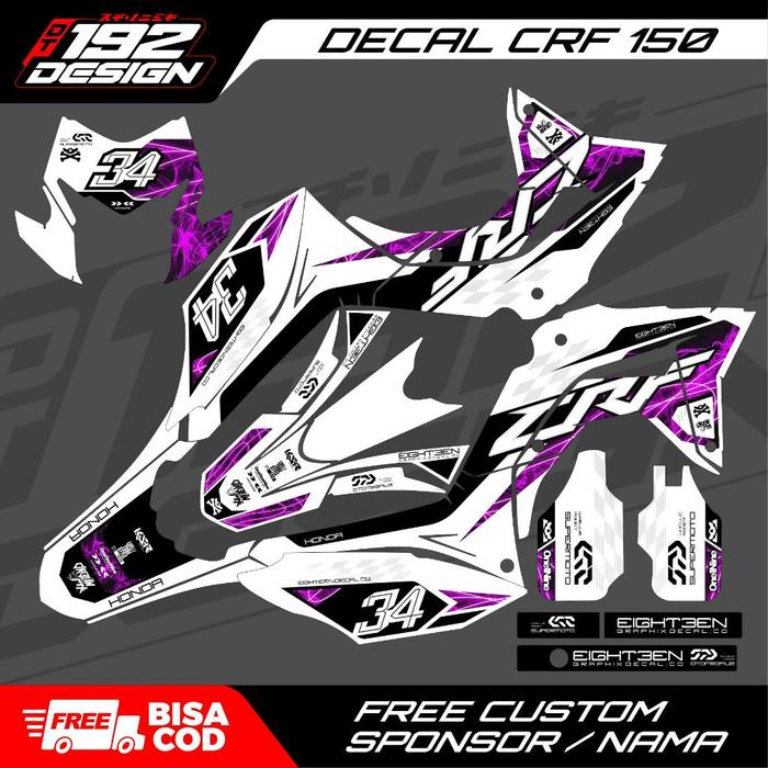 Jual Decal Crf 150 L Putih Fullbody Superglossy Bebas Custom Nama Nomor ...