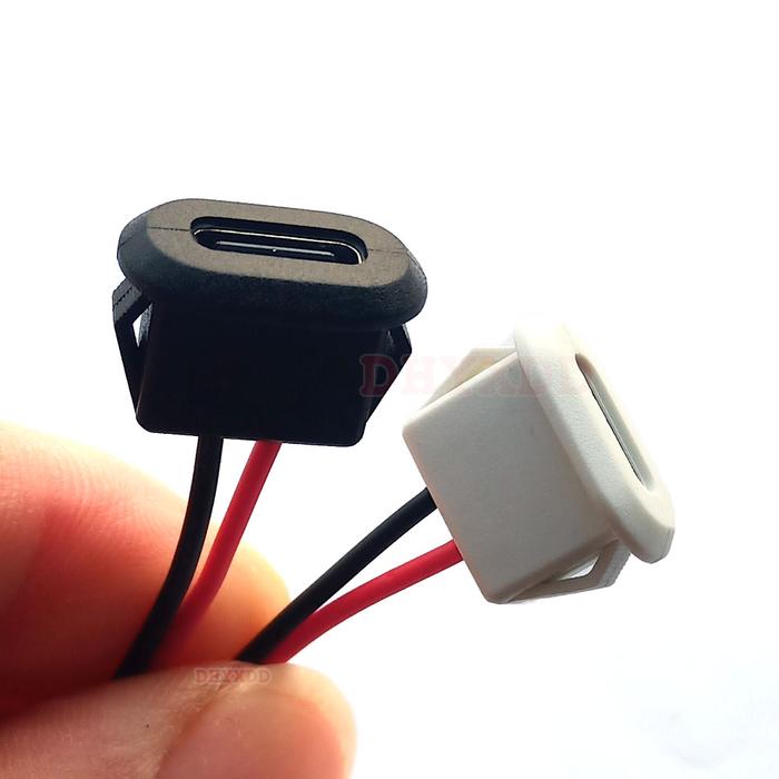 Jual IP67 2 Pin USB Connector Type-C Female With PH 2.0 Terminal 3A ...