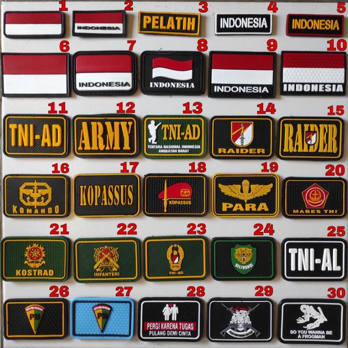 Jual PATCH RUBBER LOGO TNI-AD/KOSTRAD/KOPASSUS/INFANTRI/RAIDER/TEMPELAN ...
