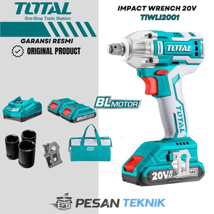 Jual TOTAL Impact Wrench Mesin Buka Baut Cordless 20V TIWLI2001 Best ...