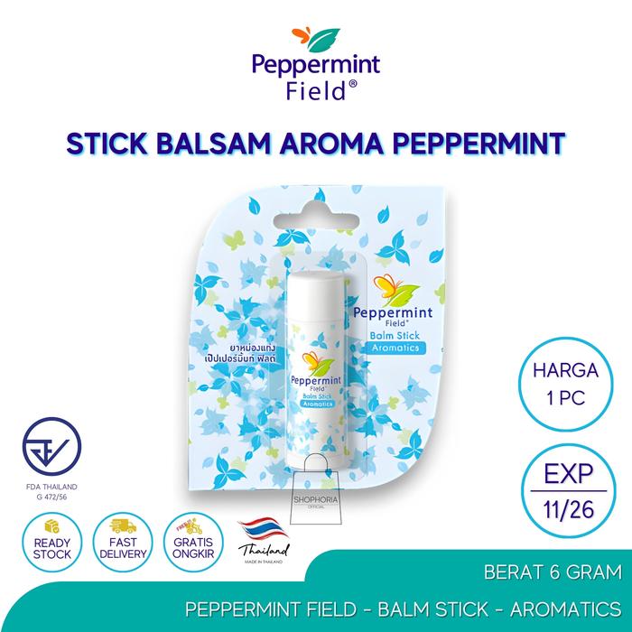 Jual Peppermint Field Balm Stick Aromatics Biru Ukuran 6 Gram Original ...