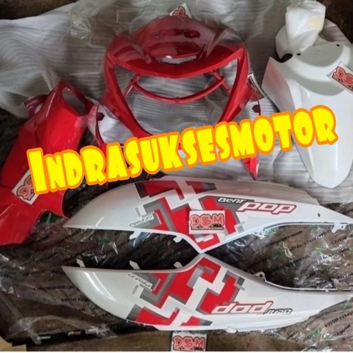 Jual cover full body halus motor honda beat pop merah putih - Kab ...
