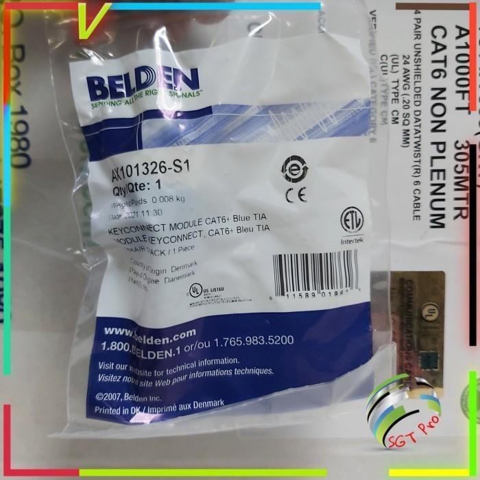 Jual Belden modular jack cat 6 Biru / Modular cat6 Belden blue ...