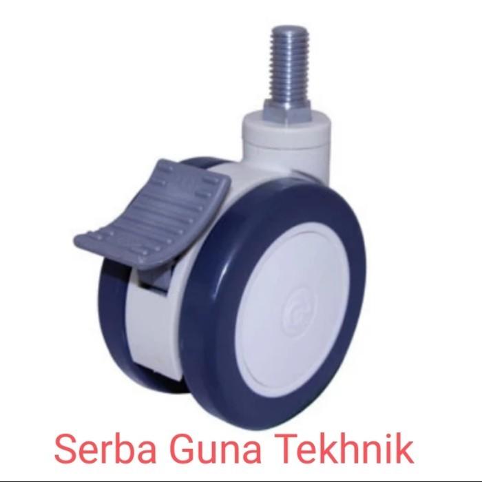 Jual Roda Twin Wheel PU 5" inch RHJ ( DRAT REM / SCREW BRAKE ) Hospital ...