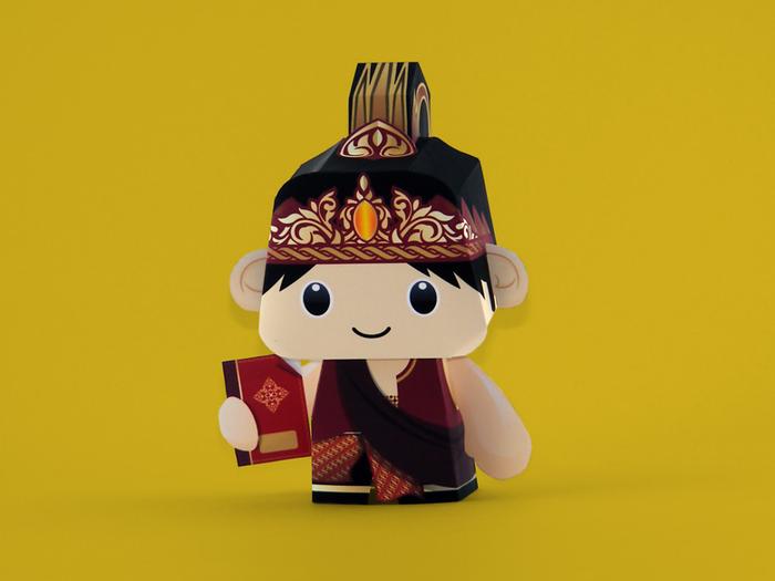 Jual Yudhistira Pandawa diorama papercraft miniatur sejarah warisan ...