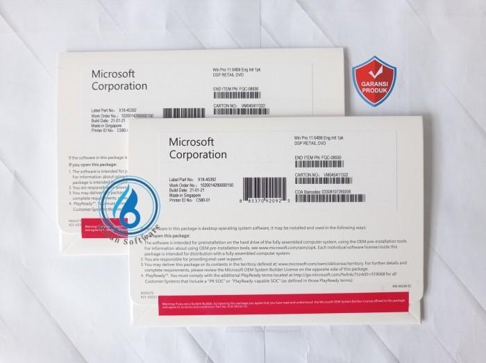Jual Windows 11 Professional Retail Original 32/64Bit Lifetime FullPack ...