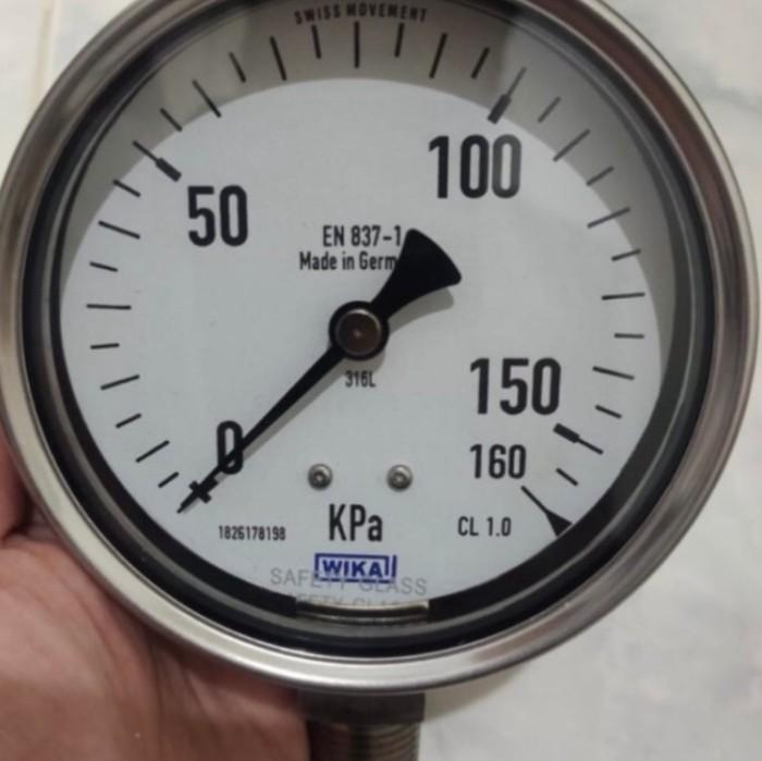 Jual Pressure gauge wika 4" inch 0-160 Kpa drat 1/2" NPT SS Model Rake Best - Kota Surabaya ...