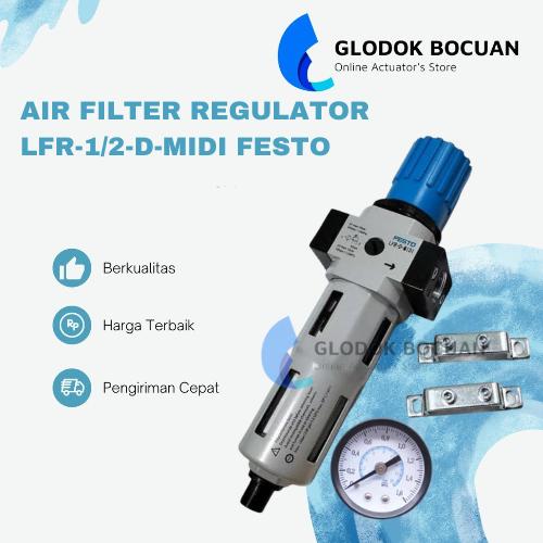 Jual LFR-1/2-D-MIDI Pneumatic Air Filter Pressure Regulator Festo ...