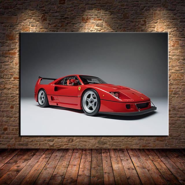 Jual New Lukisan Poster Kendaraan Supercar Mobil Sport Merah Seni ...