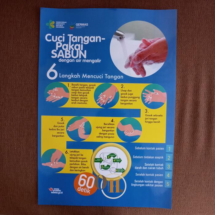 Promo Poster 6 langkah mencuci tangan - Poster cuci tangan pakai sabun ...