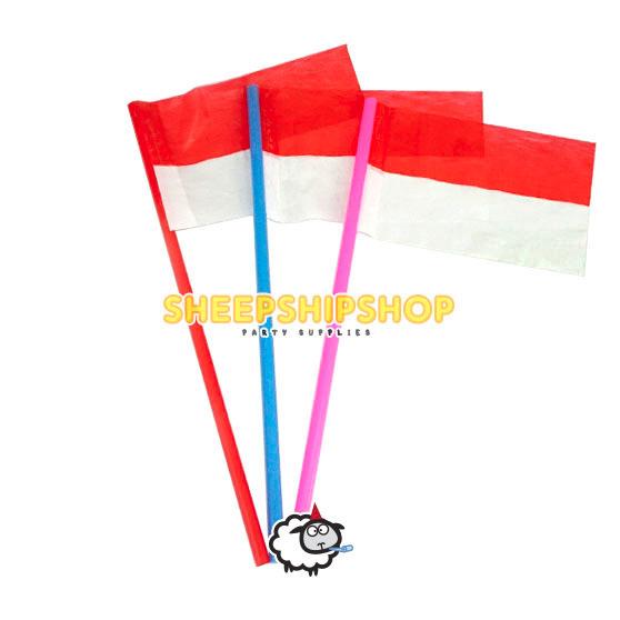 Jual [ ISI 25 Pcs ] BENDERA STIK BESAR 38cm MERAH PUTIH HUT RI Gagang ...
