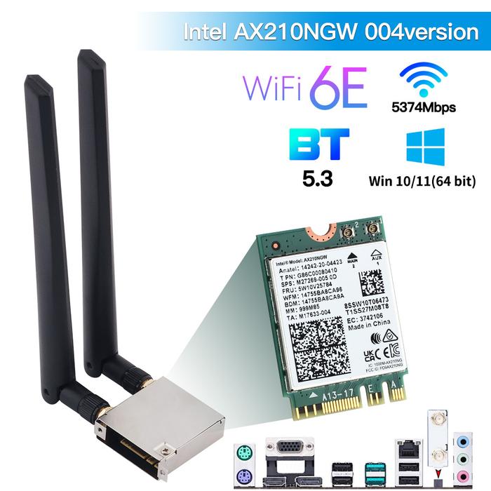 Jual 5374Mbps WiFi Card Intel AX210 ASUS WiFi Go Network Adapter WiFi 6E Wireless Bluetooth 5.3 ...