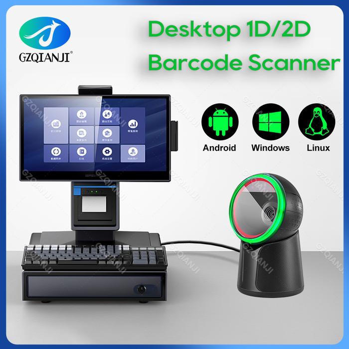 Jual Barcode Scanner 2D Desktop 360° Automatic Sensing Data Matrix ...