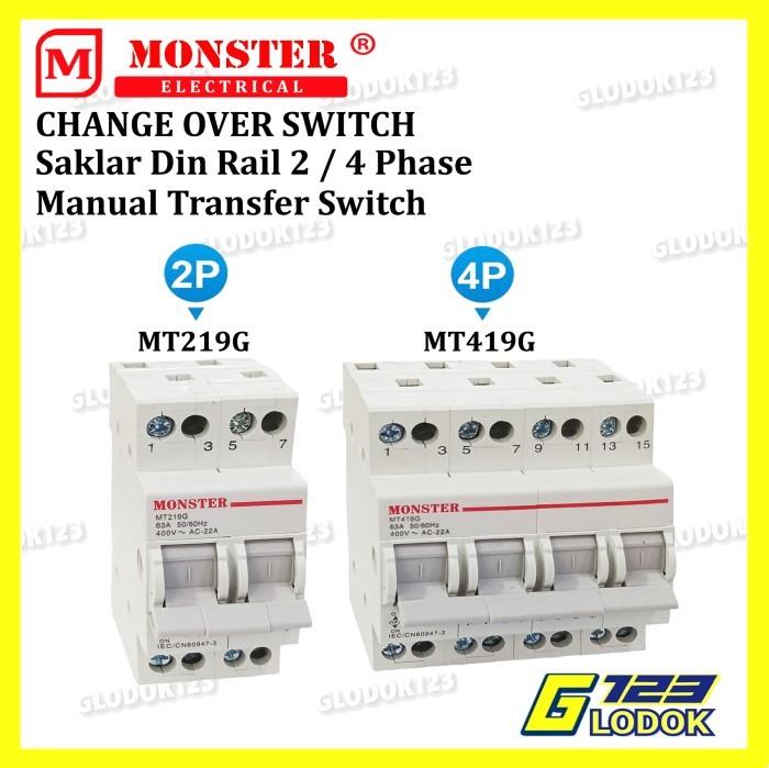 Jual COS Change Over Switch Ohm Saklar Din Rail Model MCB 25A 32A 40A ...