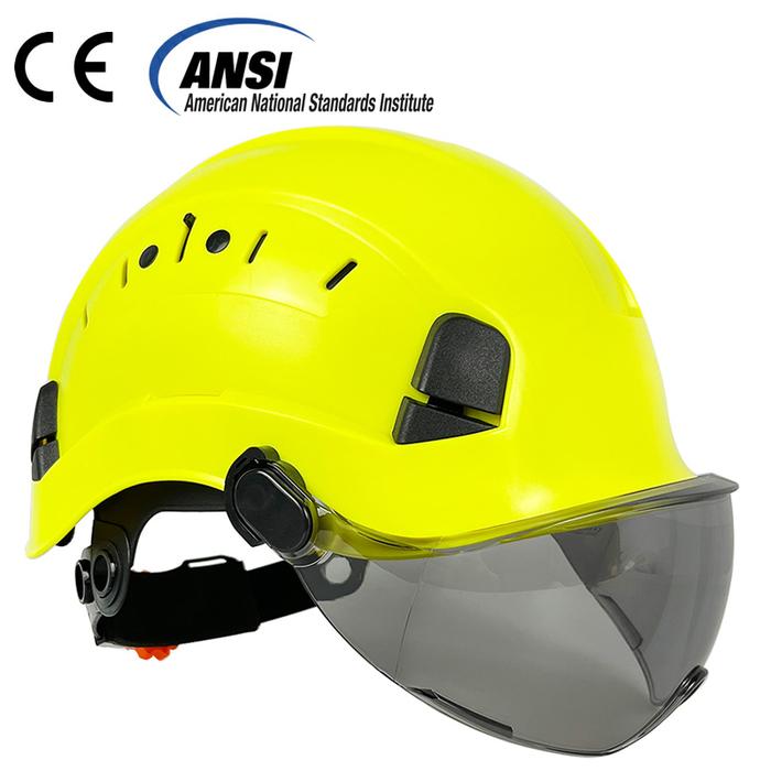 Jual Construction Safety Helmet With Goggles VisorFor Engineer ABS Hard ...