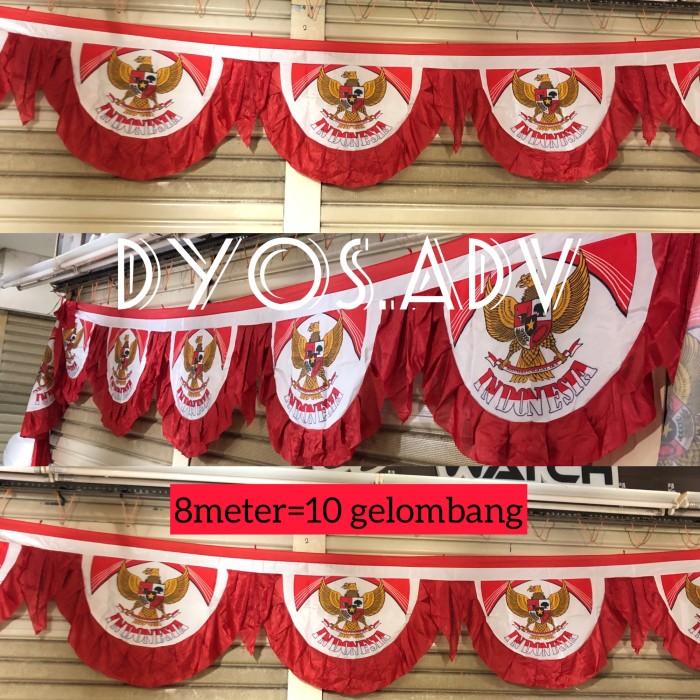 Jual bendera vitrase background merah putih 10 gelombang - Jakarta ...