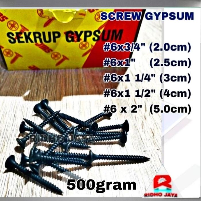Jual [ Harga Per Kotak ] 500Gram Sekrup Gypsum Baja / Baut Skrup Gypsum ...