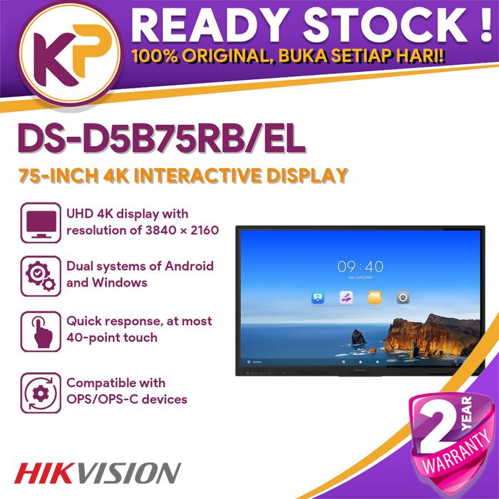 Promo HIKVISION DS-D5B75RB/EL 75-INCH 4K INTERACTIVE DISPLAY - Jakarta Utara - KAMERAPENGINTAI ...