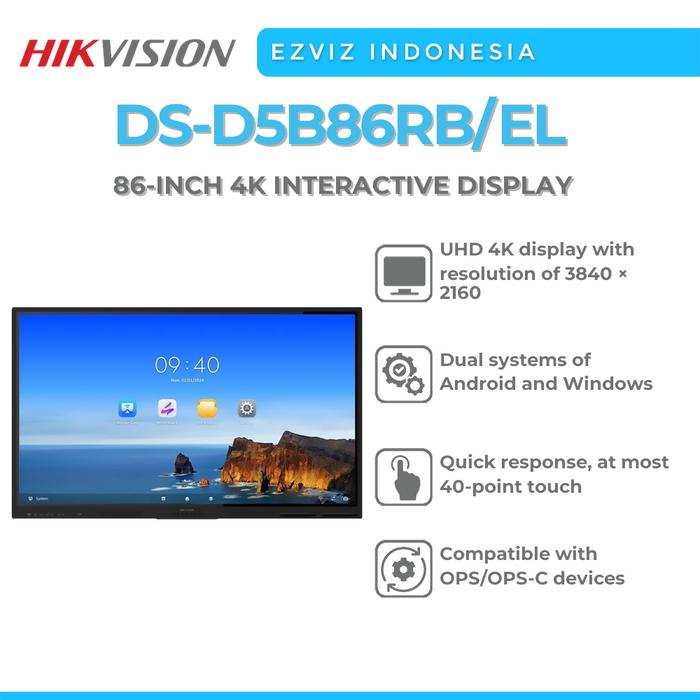 Promo HIKVISION DS-D5B86RB/EL 86-INCH 4K INTERACTIVE DISPLAY - Jakarta ...