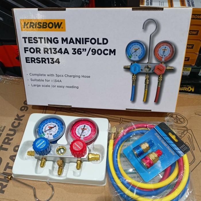 Jual Alat Ukur Tekanan Freon Krisbow Testing Manifold Tabung Freon ...