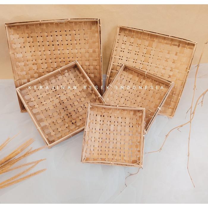 Jual Bambu Bambu PIRING KOTAK NATURAL BAMBU// Piring makan// Piring ...