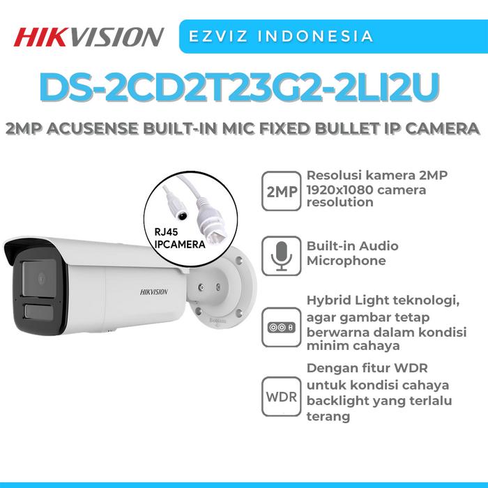 Promo HIKVISION DS-2CD2T23G2-2LI2U 2MP ACUSENSE SMART HYBRID LIGHT ...
