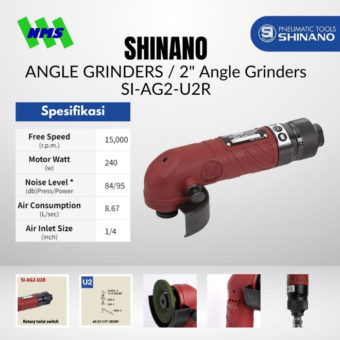 Promo Mesin Gerinda Angin Shinano SI-AG2-U2R 2" Angle Air Grinders 15000 rpm - Jakarta Barat ...