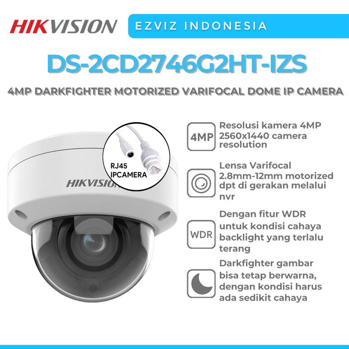 Jual HIKVISION DS-2CD2746G2HT-IZS 4MP DARKFIGHTER WDR MOTORIZED VARIFOCAL DOME IP CAMERA - 2.8 ...