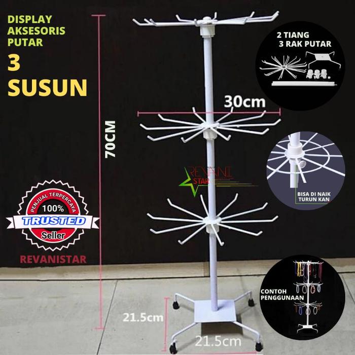 Jual 3 Tingkat Rak Display Putar Matahari 3 Susun Display Gantungan ...