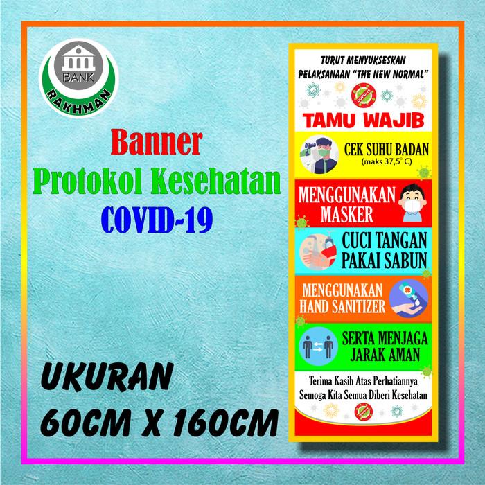 Jual ASLI SPANDUK BANNER PROTOKOL KESEHATAN COVID 19 UKURAN 60CM X ...