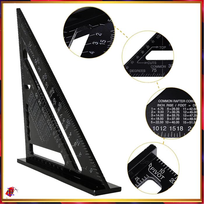 Jual Penggaris Siku Segitiga Mistar Ruler Aluminium Speed Square ...