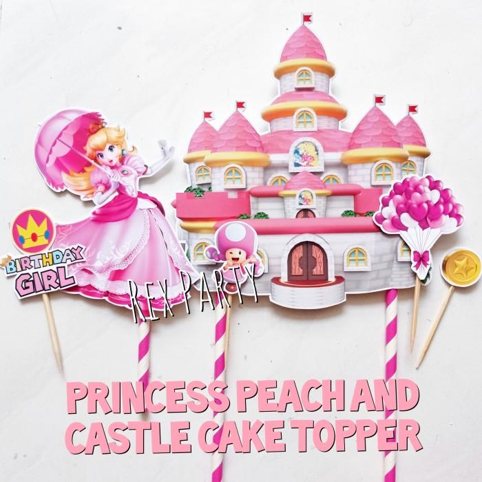 Jual ASLI PRINCESS PEACH CASTLE CAKE TOPPER/TOPPER PRINCESS PEACH ...