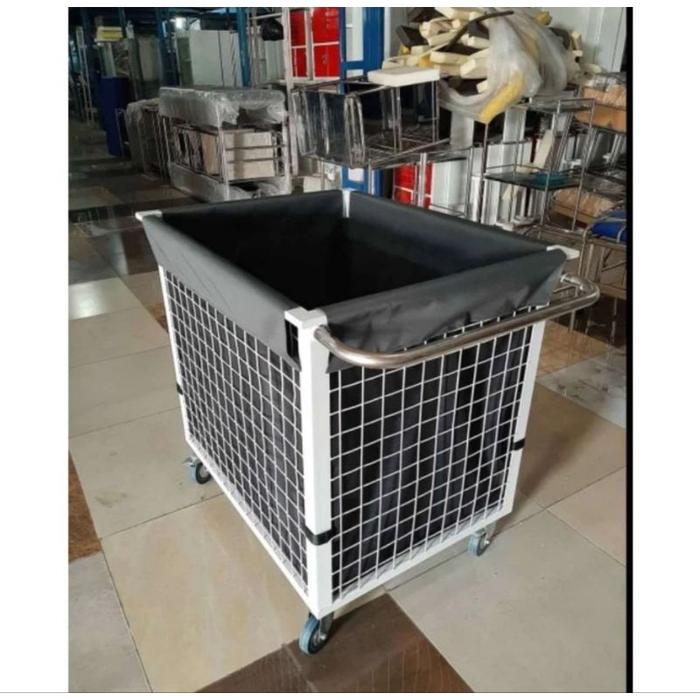 Jual Trolley Linen Kotak Single Besi | Troli Keranjang Trolly Kotor ...