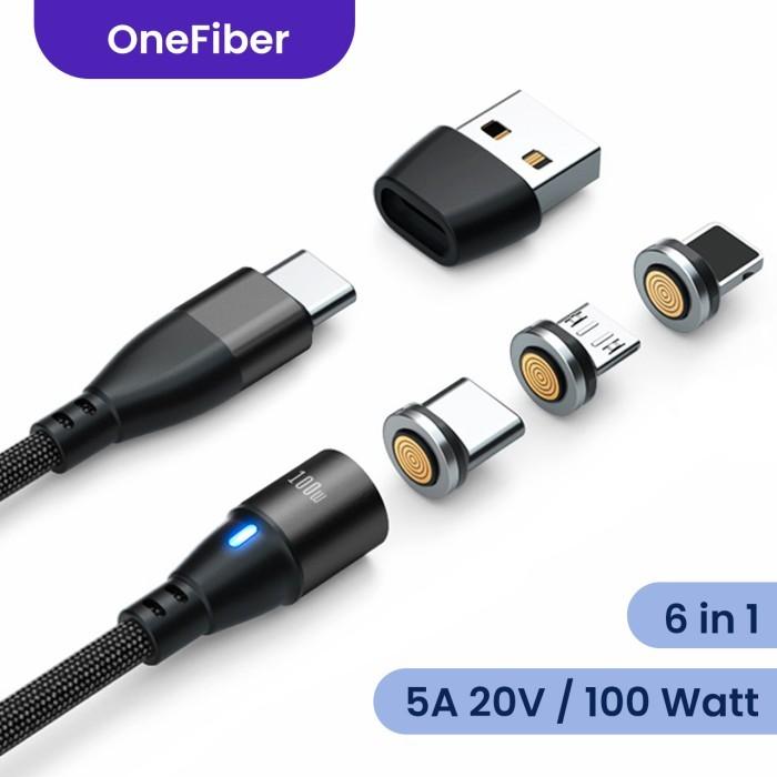 Jual Kabel Quick Charge 6-in-1 100W Type-C Lightning MicroUSB Magnetic ...