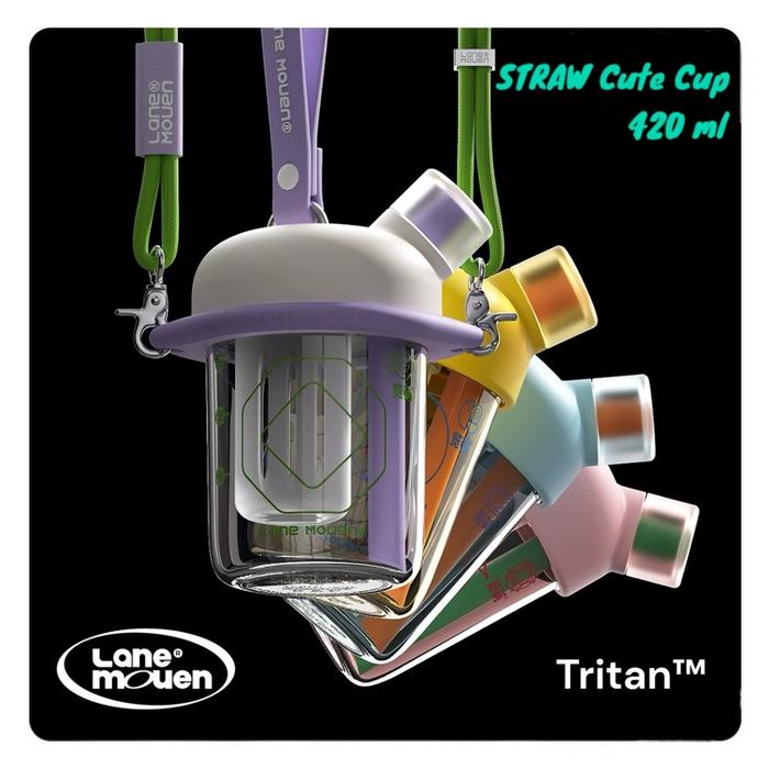 Promo Lane Mouen | STRAW TRITAN Cute Cup 420 ml | Botol + Gantungan ...