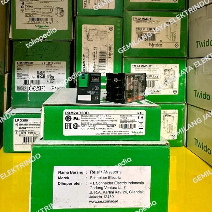 Jual RELAY SCHNEIDER RXM 24V DC SCHNEIDER RXM2AB2BD 24VDC 8PIN 12A 2CO ...