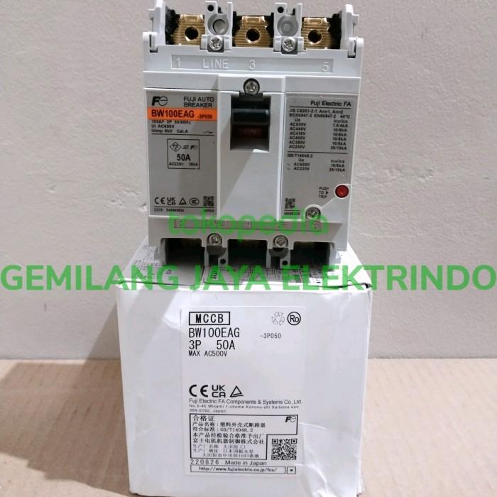Jual MCCB FUJI BW100EAG 3P 50A CIRCUIT BREAKER / MCCB FUJI ELECTRIC ORI ...