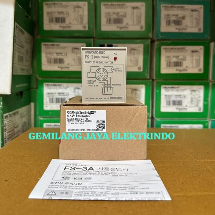 Jual HANYOUNG FS-3A FLOATLESS SWITCH WATER LEVEL CONTROL (WLC) 220VAC ...