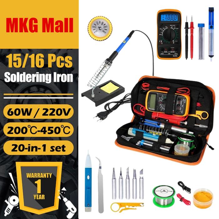 Jual 15/16 Pcs Solder Listrik Set Lengkap Solder Listrik 60 Watt 220V ...