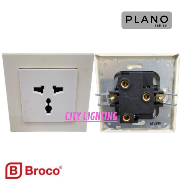 Jual Broco Stop Kontak, Saklar Engkel/Saklar Seri Plano, Urea Putih - S ...
